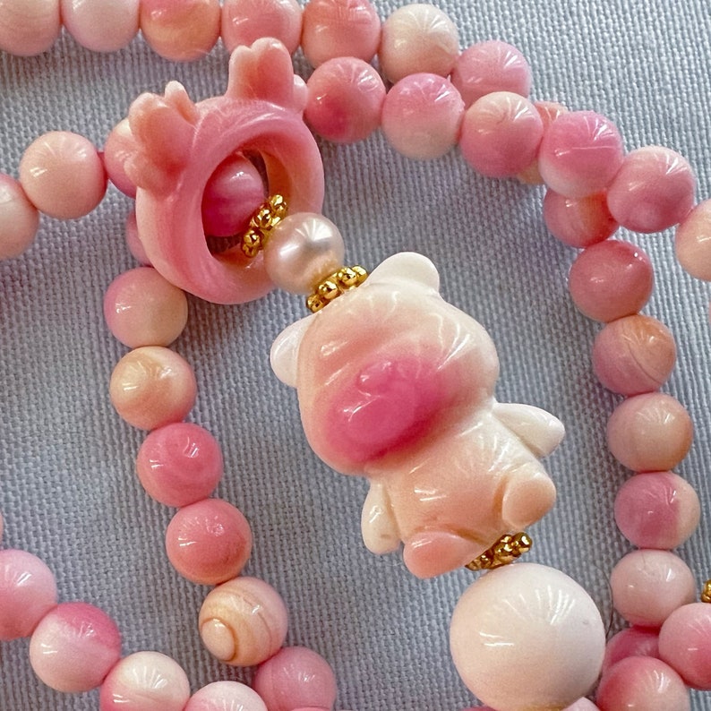 Rarely Multi-color Queen Conch Shell | Beaded Bracelet | Necklace | 6 ...
