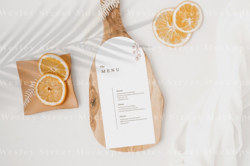 Arched Card Mockup, 4x9 Mockup, Wedding Program Mockup, Menu Mockup ...