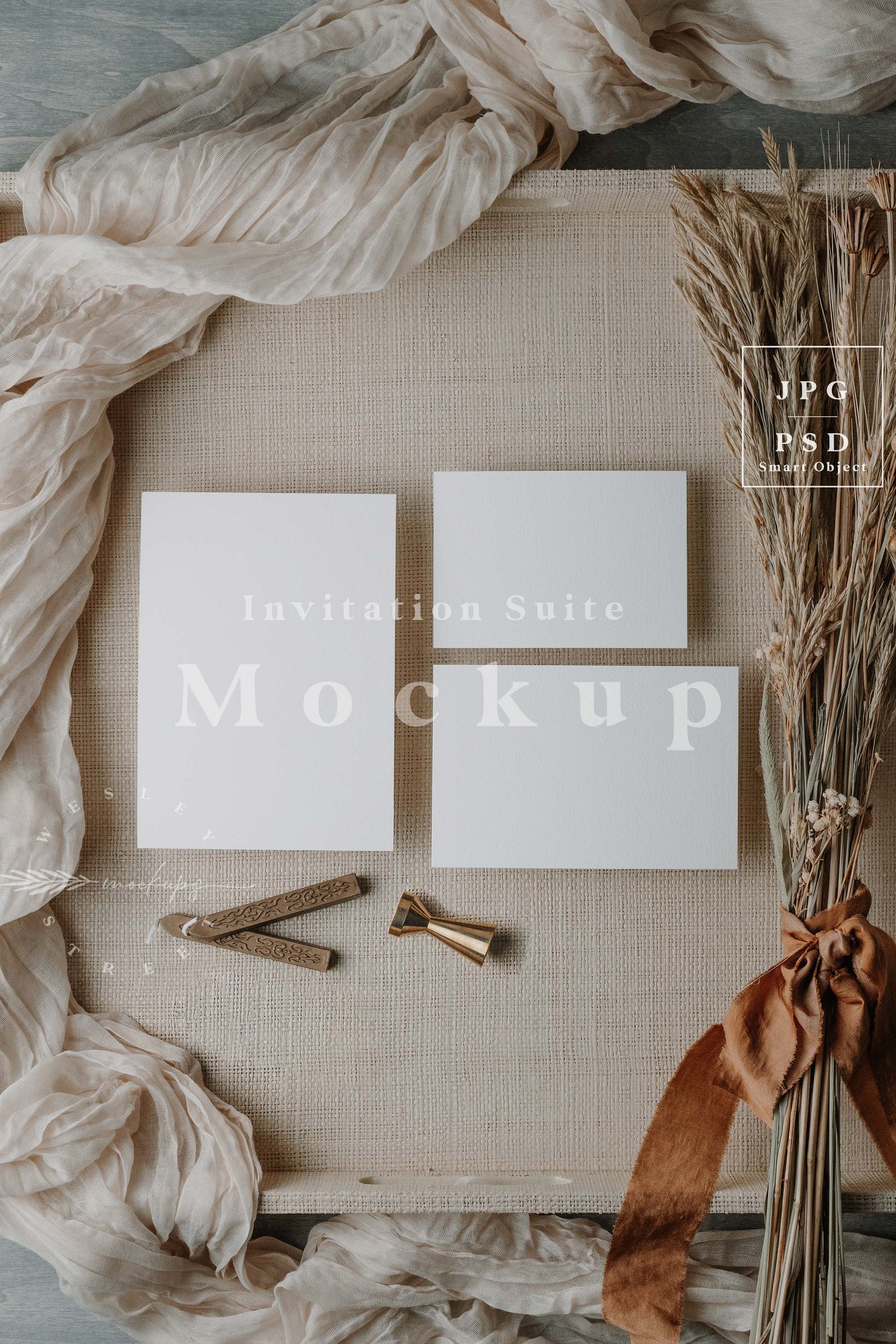 Invitation Suite Mockup, Boho Invitation Mockup, Wedding Invitation ...