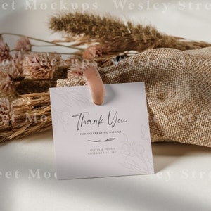 Square Tag Mockup, Gift Tag Mockup, Tag Mock Up, Christmas Gift Tag ...