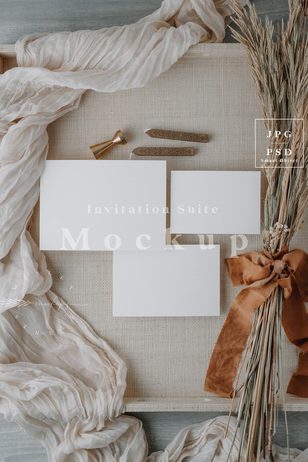 Horizontal Invitation Mockup, Invitation Suite Mockup, 7x5 Card Mockup ...