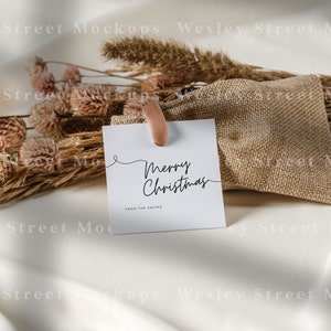 Square Tag Mockup, Gift Tag Mockup, Tag Mock Up, Christmas Gift Tag ...