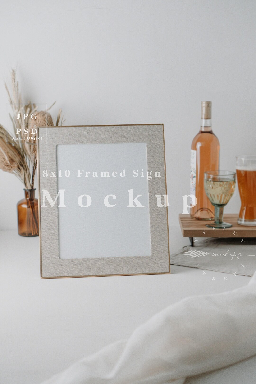 Wedding Bar Sign Mockup, Bar Mockup, 8x10 Sign Mockup, Gold Frame ...