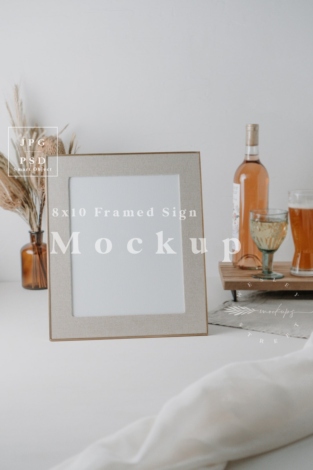 Wedding Bar Sign Mockup, Bar Mockup, 8x10 Sign Mockup, Gold Frame ...