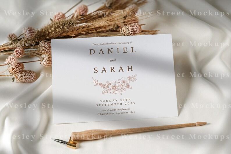7x5 Card Mockup, Horizontal Card Mockup, Invitation Mockup Horizontal ...