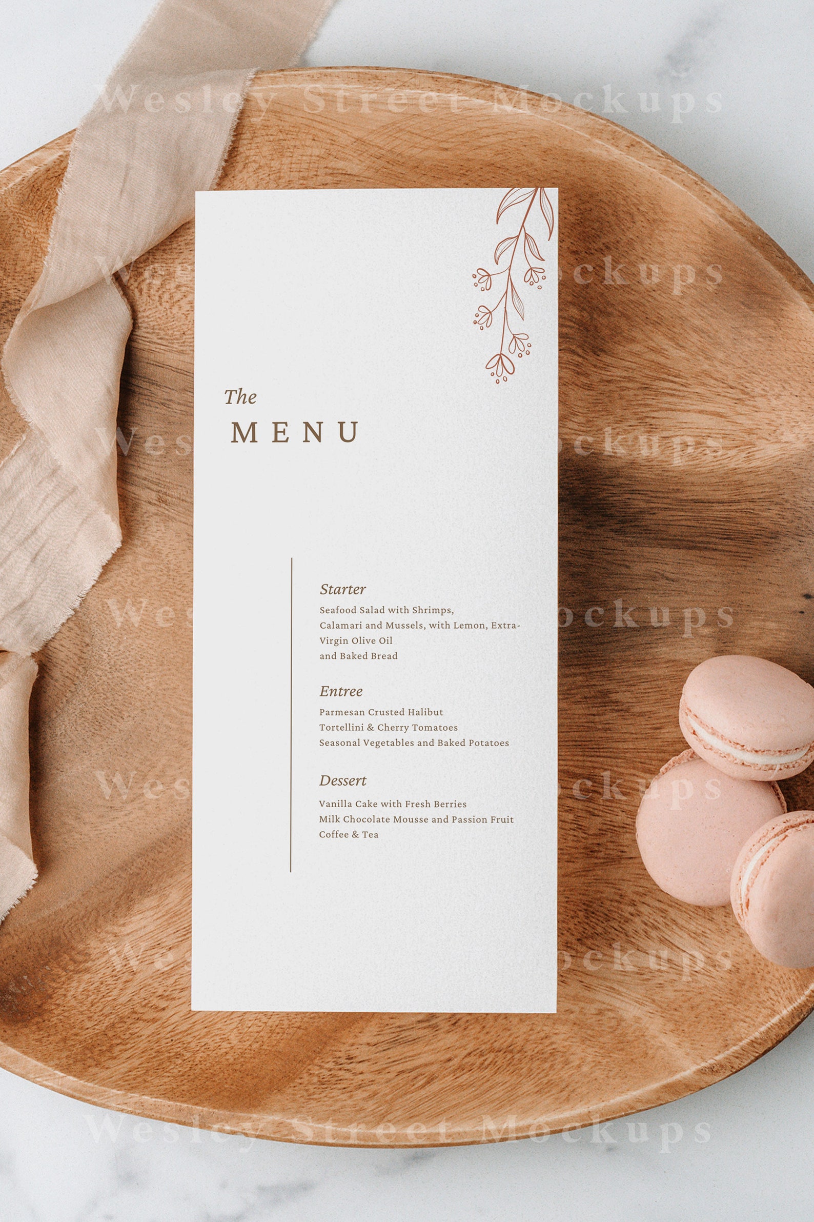 Wedding Menu Mockup, 4x9 Mockup, 4x9 Card Mockup, 4x9 Menu Mockup, Menu ...