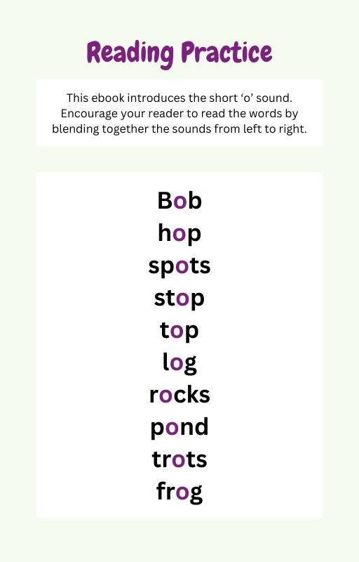 Bob the Brontosaurus Short 'o' Phonics Decodable Reader Kids Dinosaur ...