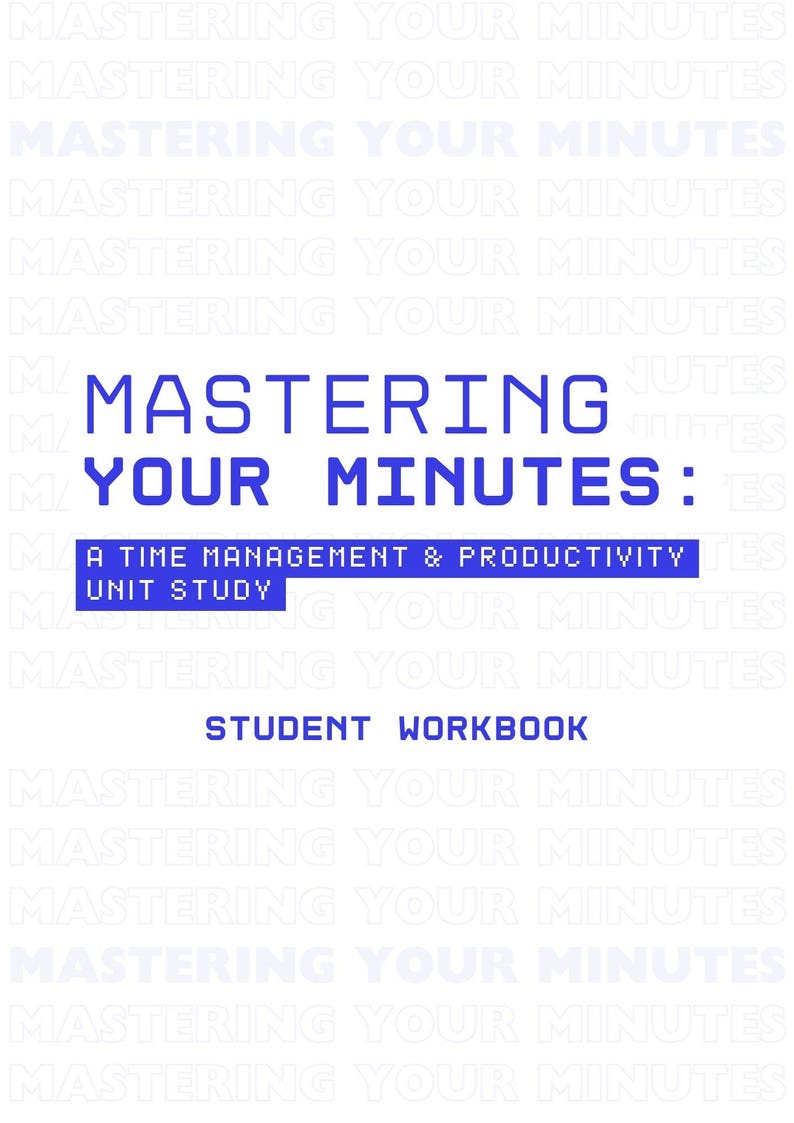 Time Management Workbook Kids Ages 9-11 | Life Skills Curriculum ...