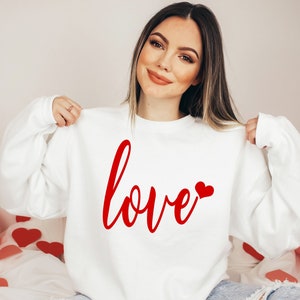 Love Sweatshirt, Heart Sweatshirt, Valentines Day Sweatshirt, Womens ...