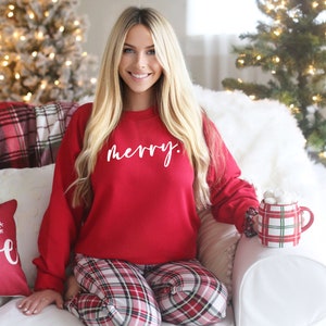 Merry Christmas Sweatshirt, Unisex Holiday Crewneck - Etsy
