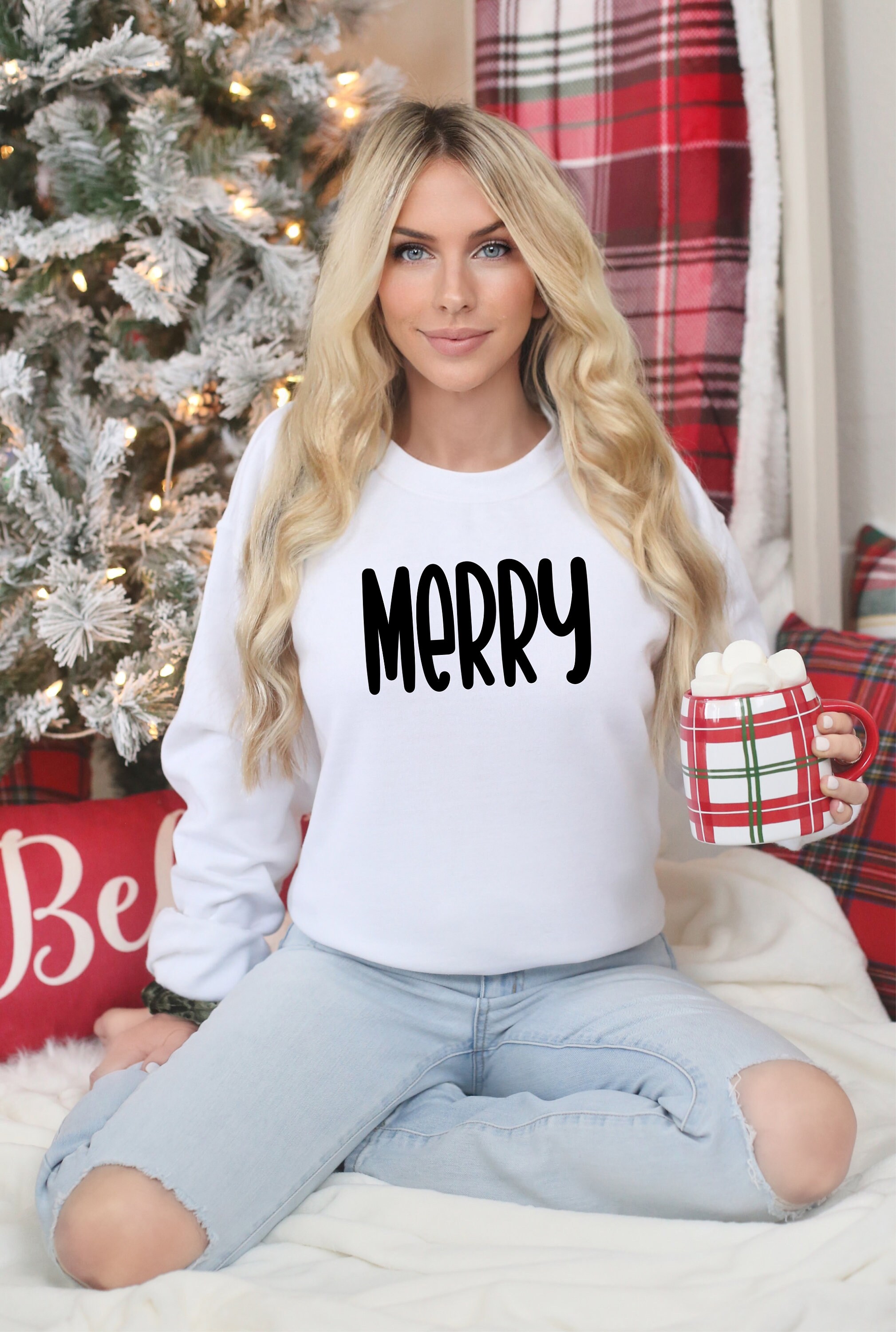 Merry, Xmas Sweater, Merry Christmas Sweatshirt, Merry Sweater, Merry ...