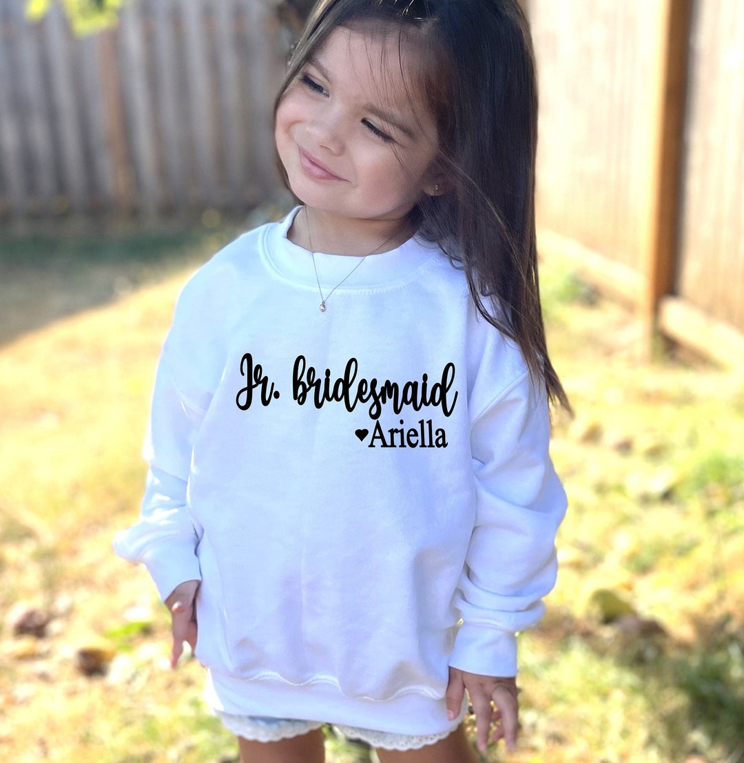 Jr Bridesmaid Sweatshirt, Flower Girl Sweatshirt, Flowergirl Keepsake ...