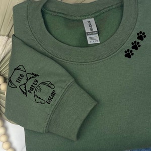 Personalized Dog Sweatshirt With Paw Prints and Dog Ears, Custom Dog ...
