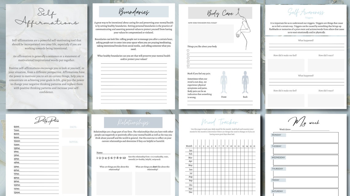 Mental Health Planner & Journal printable - Etsy