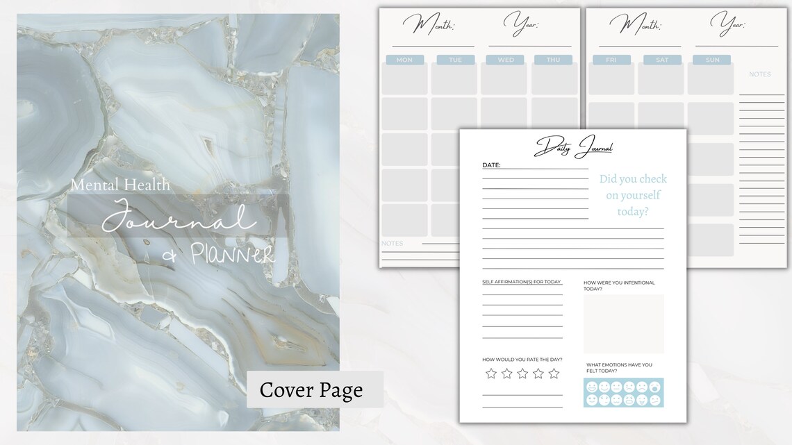 Mental Health Planner & Journal printable - Etsy