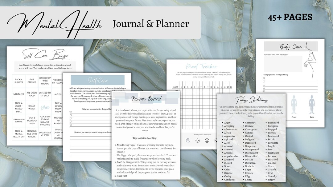 Mental Health Planner & Journal (printable) - Etsy