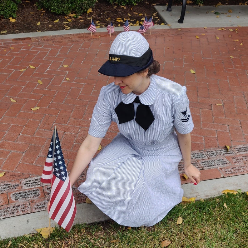 Printable Sewing Pattern – Navy WAVES Seersucker Working Dress - World ...