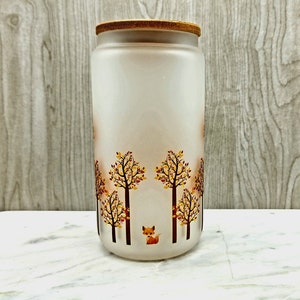 Fox in the Woods Beer Can Glass Fox Glass Fall Glass - Etsy
