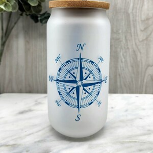 Compass Rose Beer Can Glass, Under the Sea Collection, Iced Coffee ...