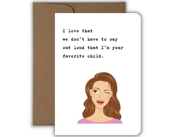 Funny Mother's Day Card Card From Favorite Child - Etsy