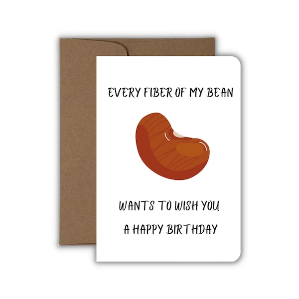 Bean Birthday Card - Etsy