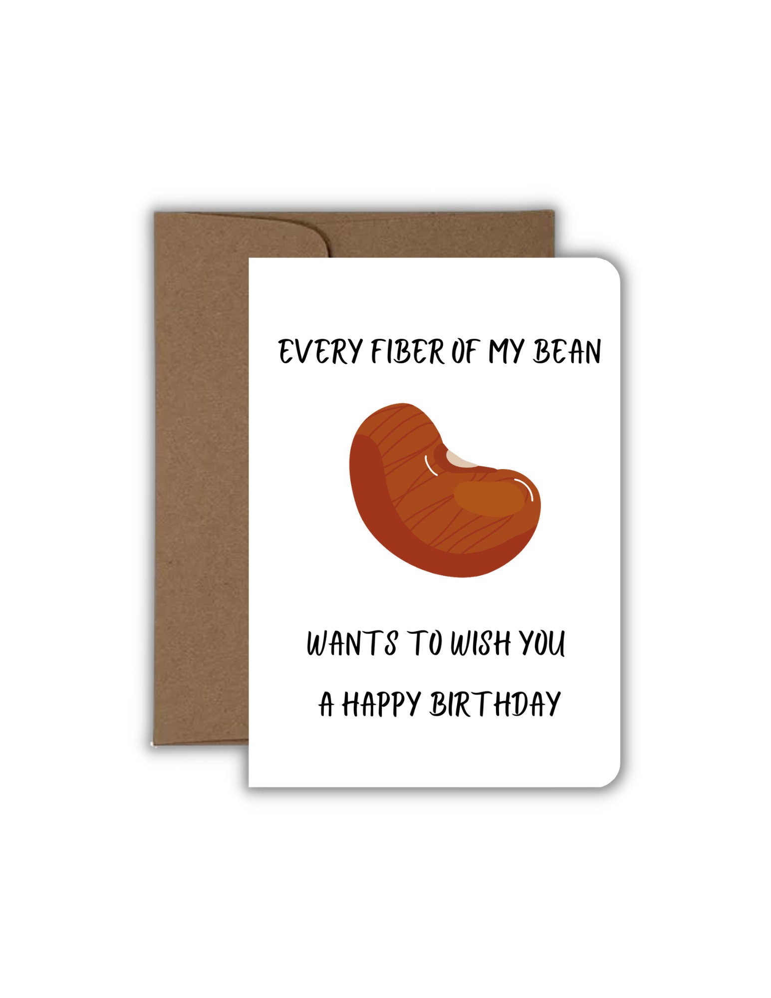 Every Fiber of My Bean Birthday Card Funny Bean Birthday Card - Etsy