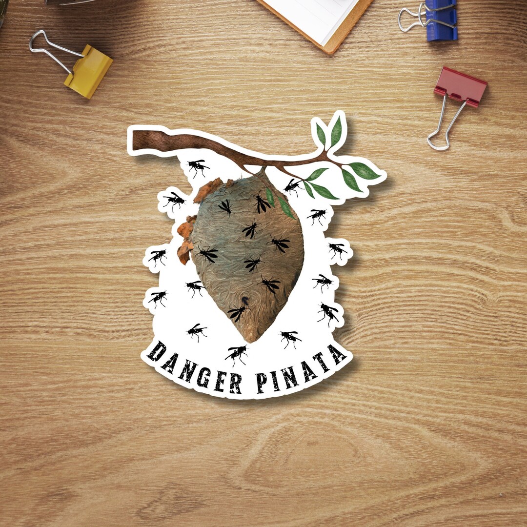 Wasp Nest: Danger Pinata Sticker, Funny Hornet Sticker, Cute Hornet ...