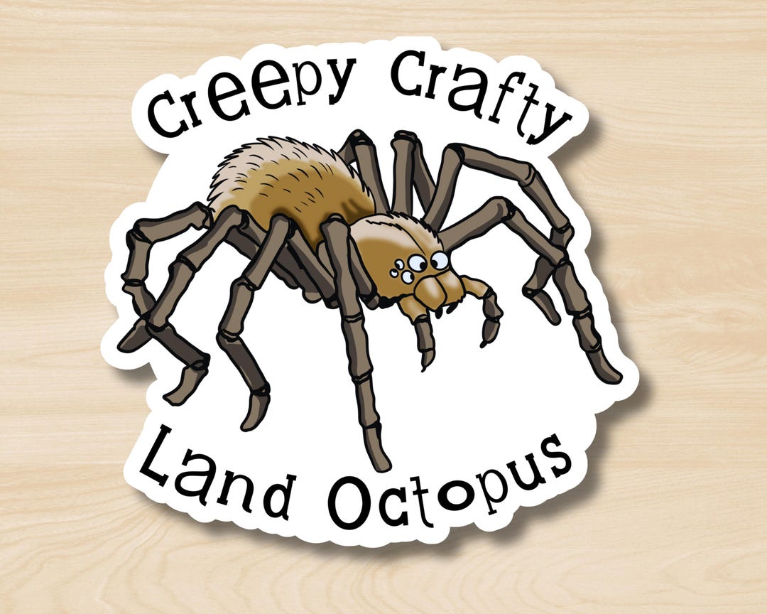 Spider: Creepy Crafty Land Octopus Sticker, Funny Spider Sticker, Cute ...