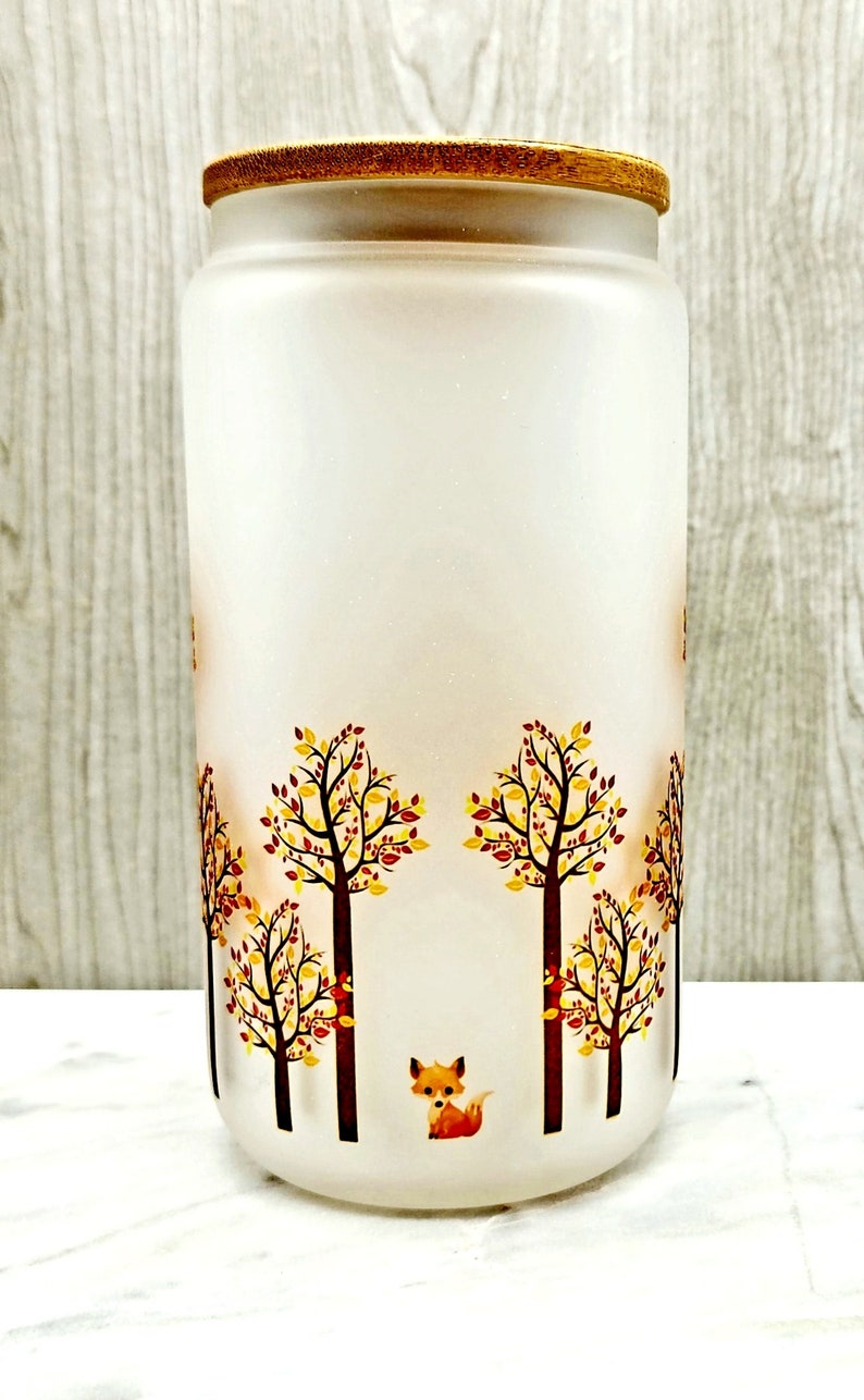 Fox in the Woods Beer Can Glass Fox Glass Fall Glass - Etsy