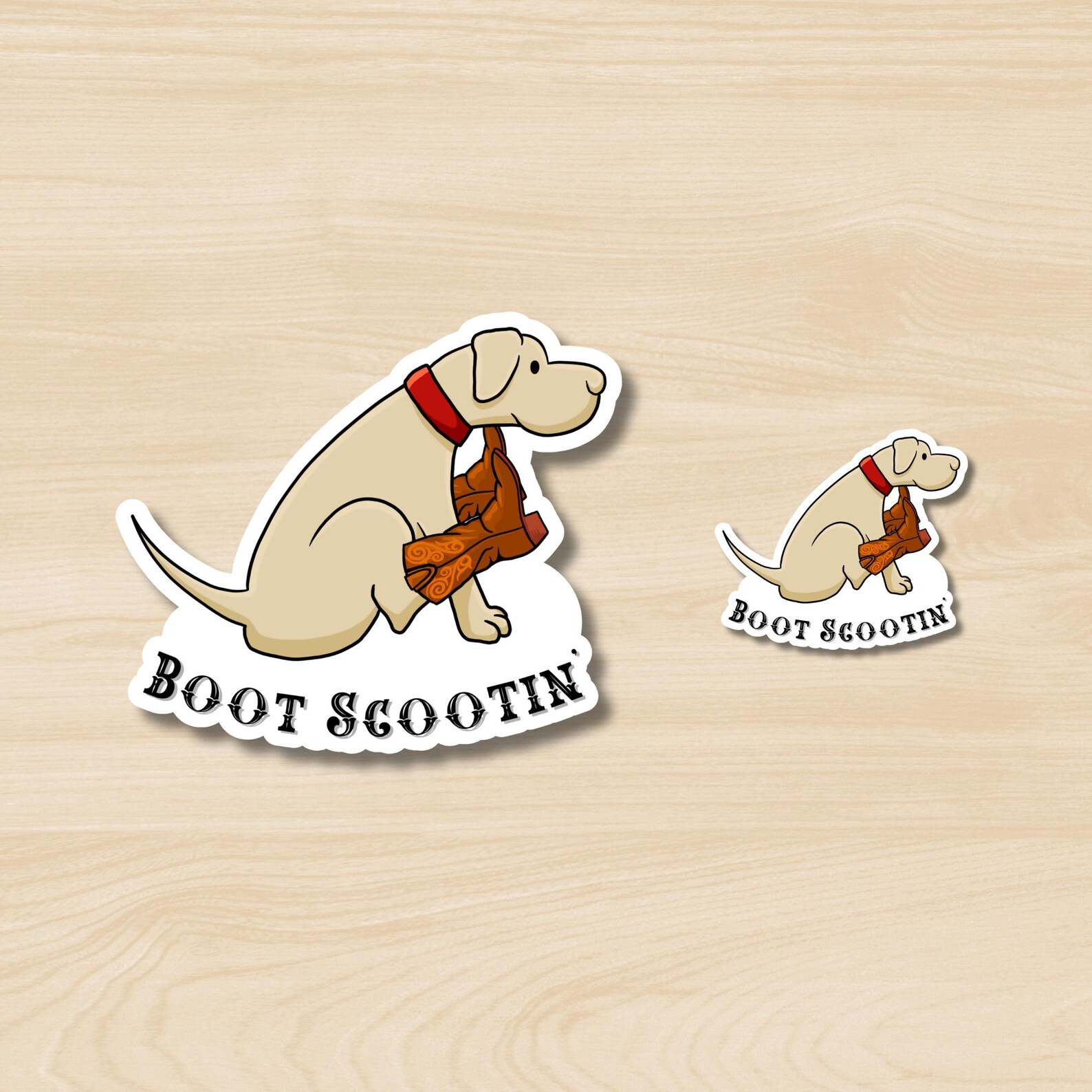 Boot Scootin' Sticker, Cute Dog Sticker, Funny Booty Scootin' Sticker ...