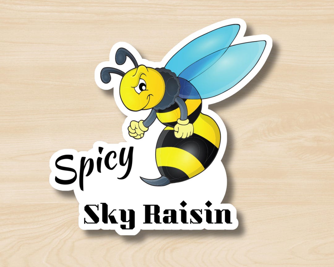 Jellowjacket Wasp: Spicy Sky Raisin Sticker, Funny Yellow Jacket ...