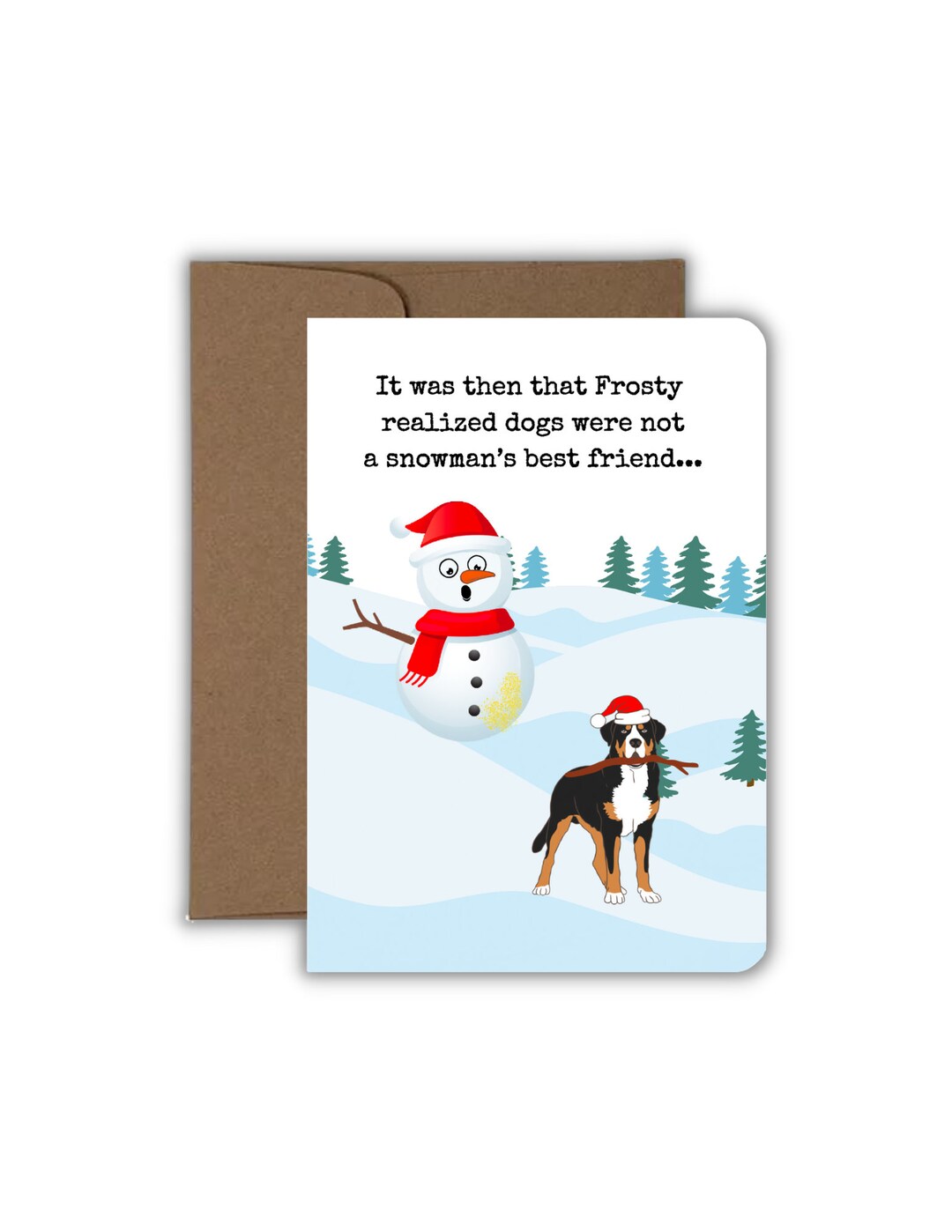 Not a Snowman's Best Friend... Christmas Greeting Card, Handmade ...