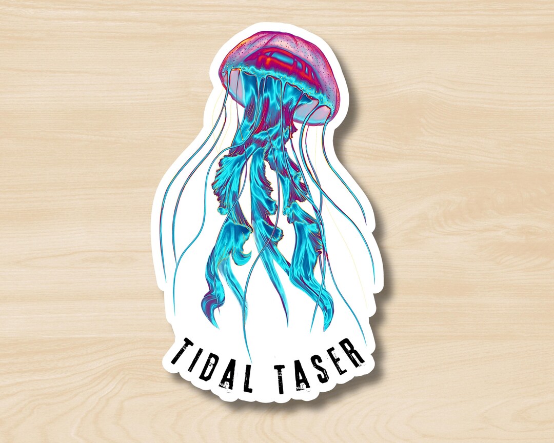 Jellyfish: Tidal Taser Sticker, Funny Ocean Blob Sticker, Cute Salt ...