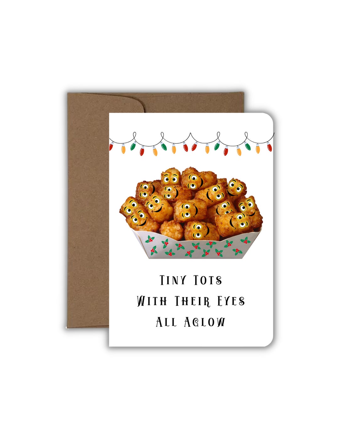 Tiny Tots With Their Eyes All Aglow Christmas Greeting Card Handmade