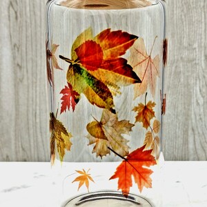 Fall Leaves Beer Can Glass, Leaf Glass, Fall Glass, Clear Glass, Iced ...