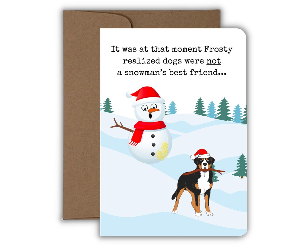 Not a Snowman's Best Friend... Christmas Greeting Card, Handmade ...