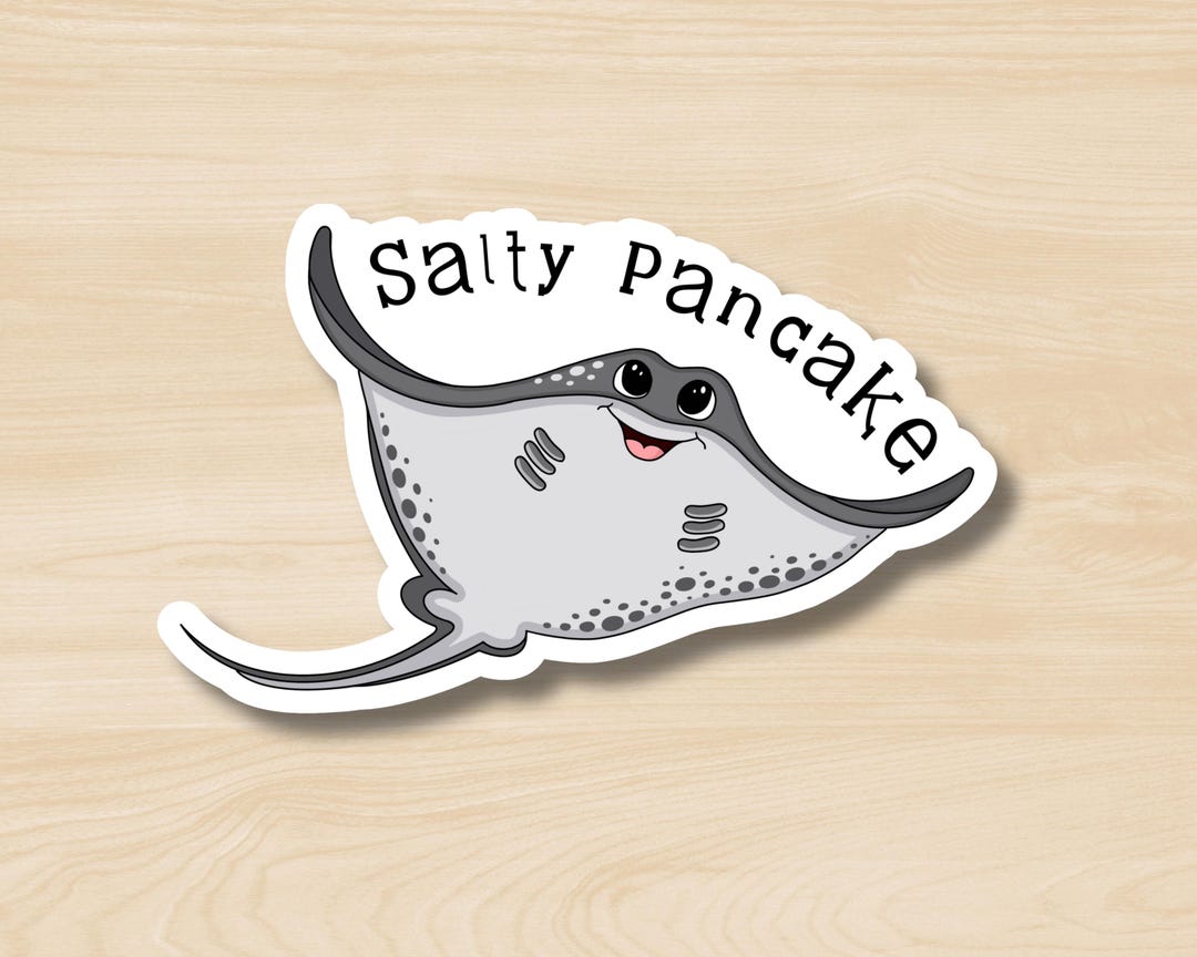 Stingray: Salty Pancake Sticker, Funny Stingray Sticker, Cute Water ...