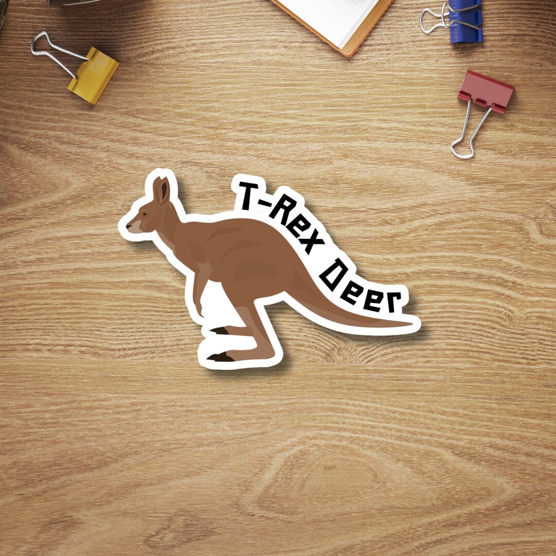 Kangaroo: T-rex Deer Sticker, Funny Marsupial Sticker, Cute Aussie ...