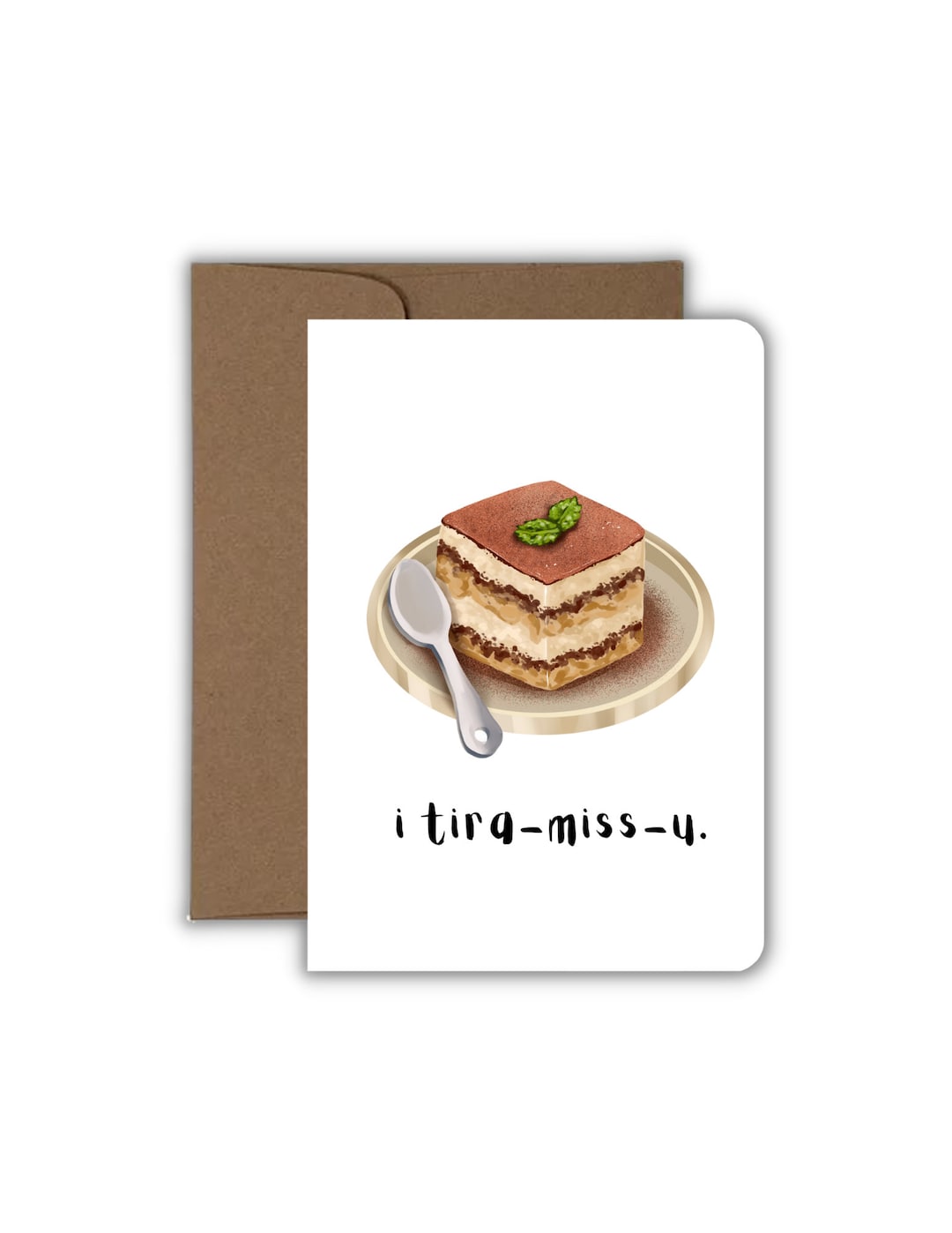 I Tira-miss-u, Cute Dessert Miss You Greeting Card, Handmade - Etsy