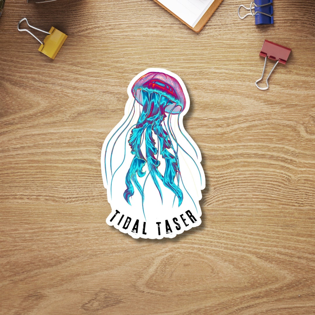 Jellyfish: Tidal Taser Sticker, Funny Ocean Blob Sticker, Cute Salt ...
