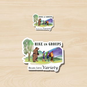 Hike in Groups: Bears Love Variety Sticker, Funny Snarky Hiking Sticker ...