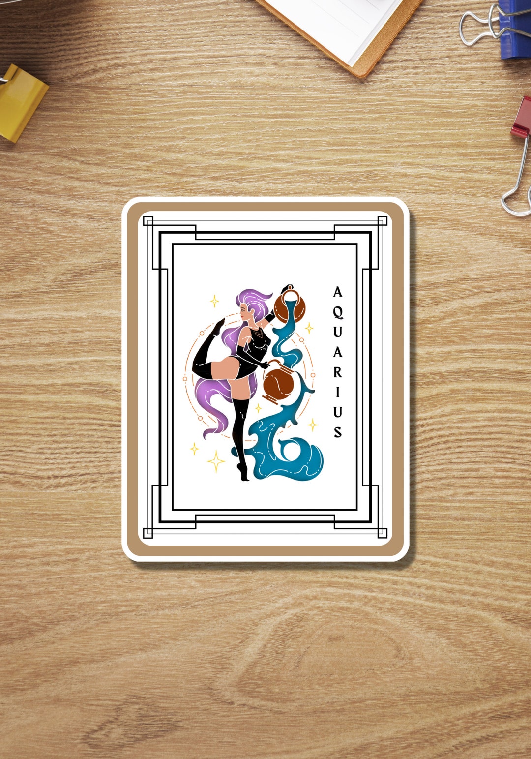 Aquarius Sticker, Zodiac Sign Sticker, Horoscope, Aquarius Gift ...