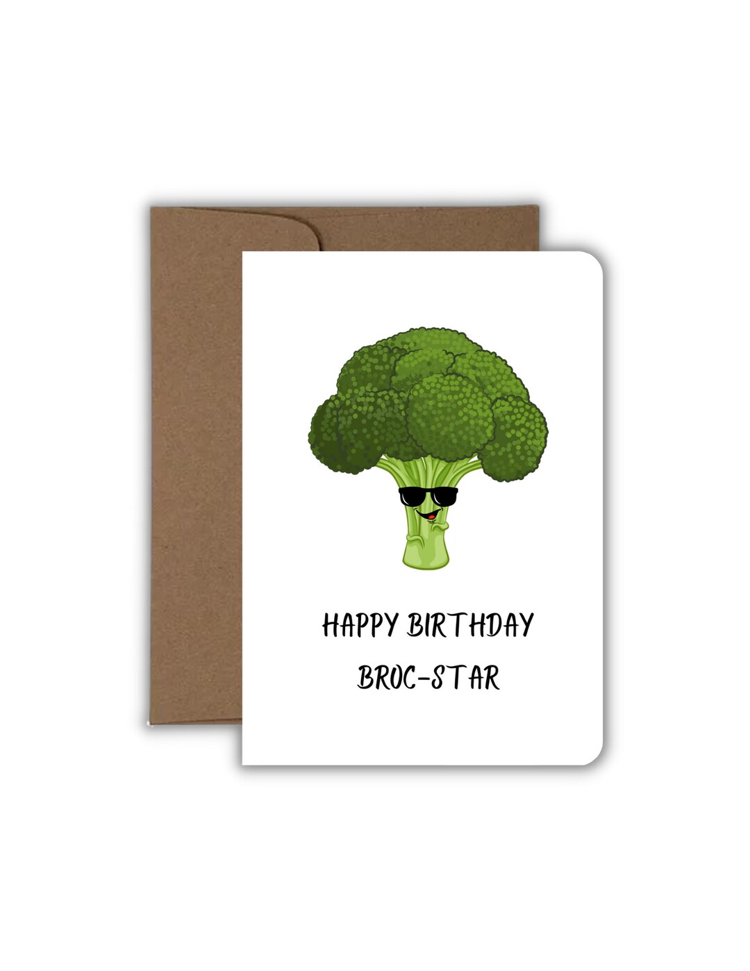 Happy Birthday Broc-star, Funny Broccoli Birthday Card for Him or Her ...