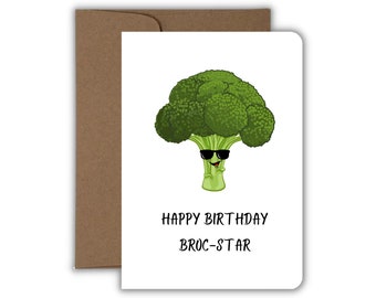 Funny Broccoli Card, Silly Birthday Card, Funny Birthday Card - Etsy