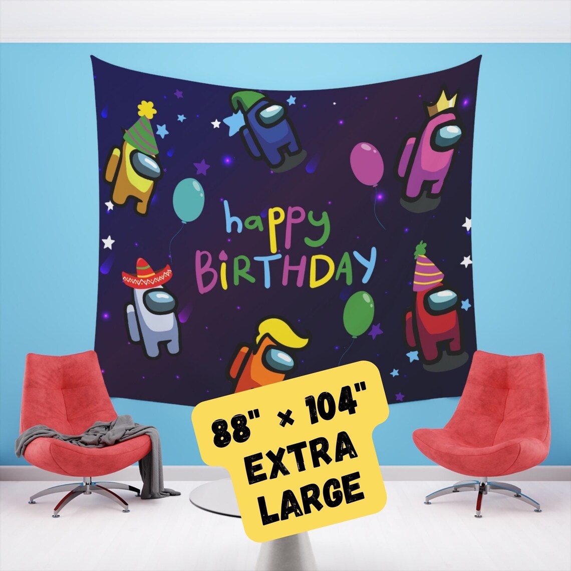 Among Us Birthday Backdrop Printed & Delivered to You FAST - Etsy Australia