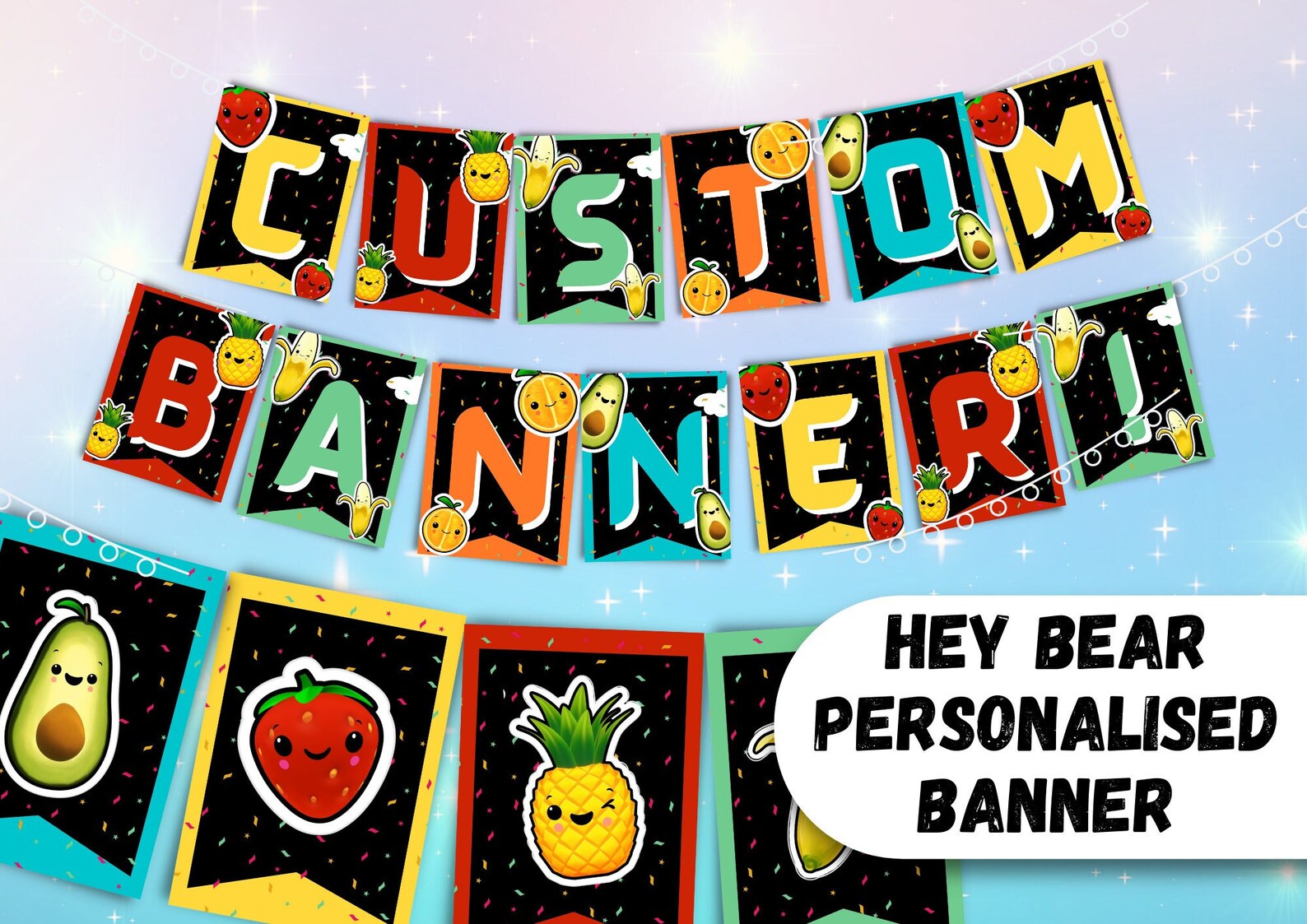 CUSTOM Hey Bear Sensory Birthday Decorations Personalised - Etsy