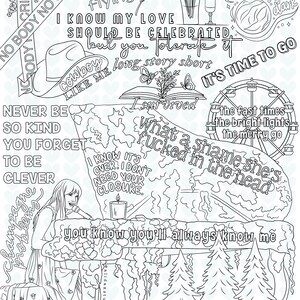 EVERMORE ERA Printable Coloring Page, Instant Download, Swiftie, Swift ...