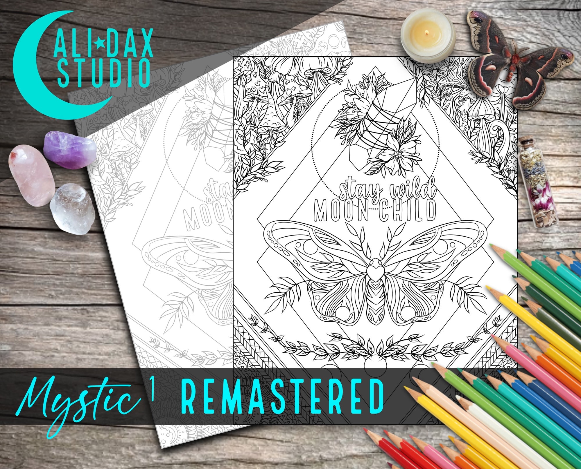 Mystic (5 Pack) Printable Modern Coloring Pages - Witchy Vibes ...
