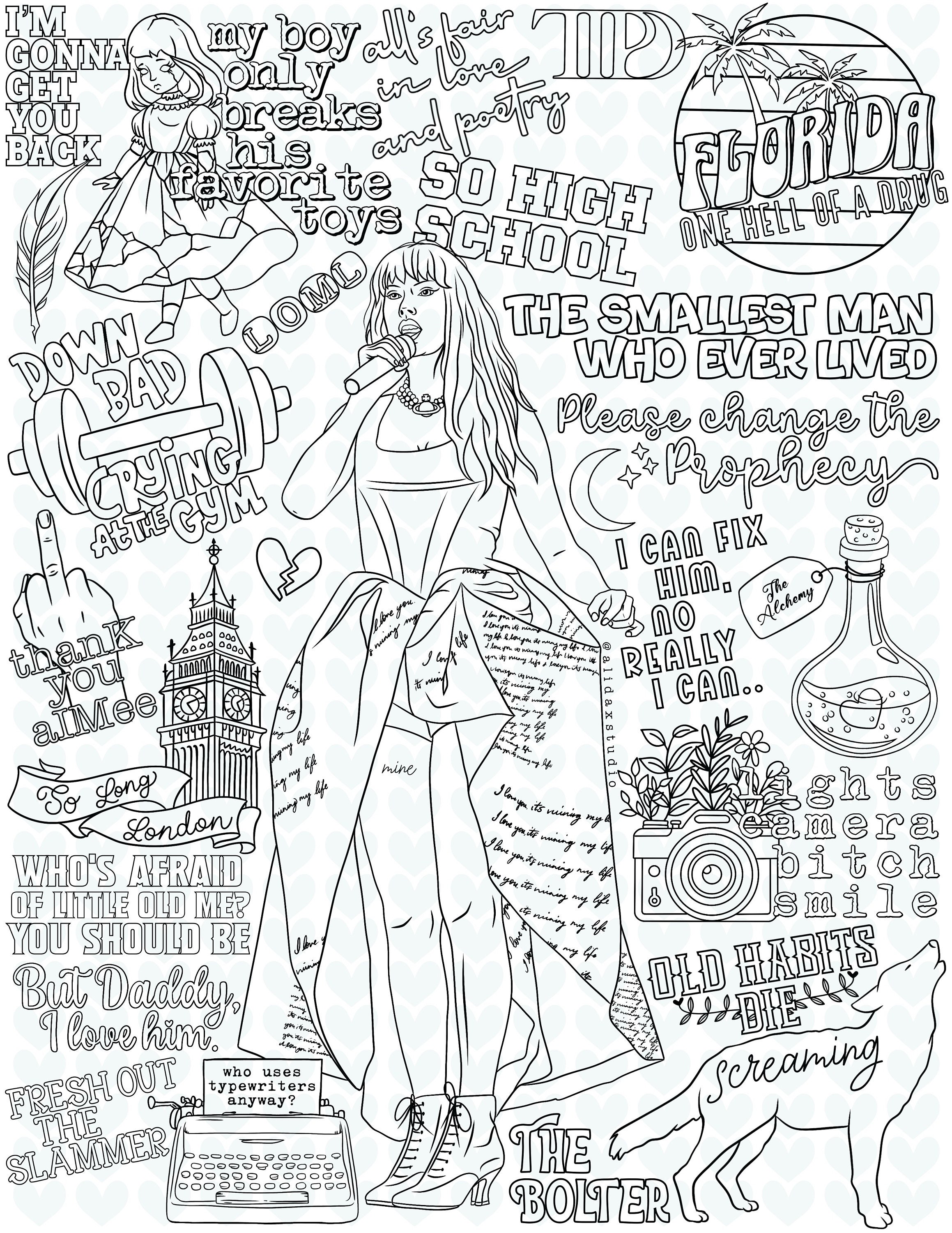 TTPD ERA - Adult Coloring Page, Instant Download Pdf, Digital Art ...