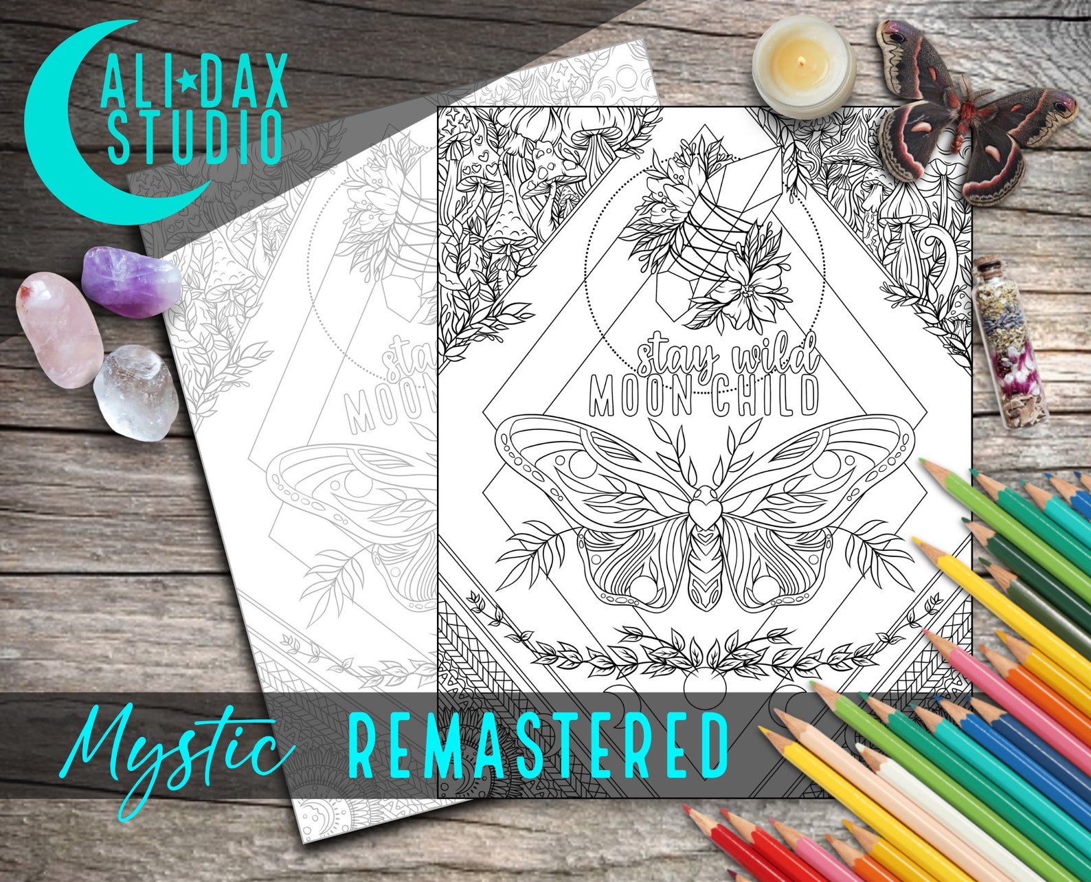 Mystic (design 1/5) Printable Coloring Page for Adults & Kids, Hand ...